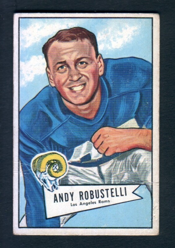 1952 Bowman Large Football Card #85 Andy Robustelli-Los Angeles Rams Vg ...