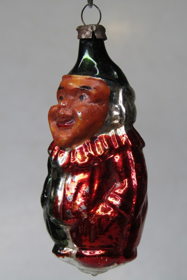 Vintage Blown Glass CIRCUS SUIT CLOWN Figurine Christmas Ornament ...