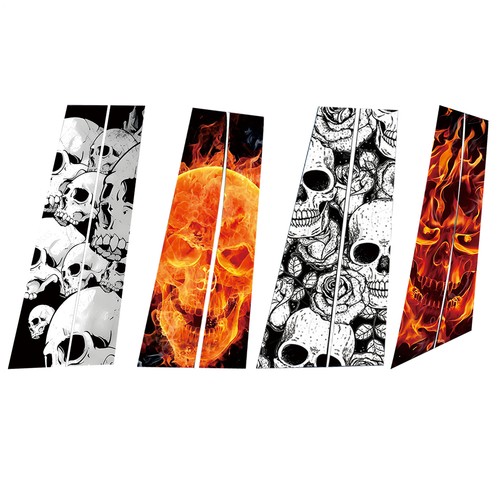 1 Pair Car Center Pillar Sticker Car Door Pillar Decal Skull Hollaween ...
