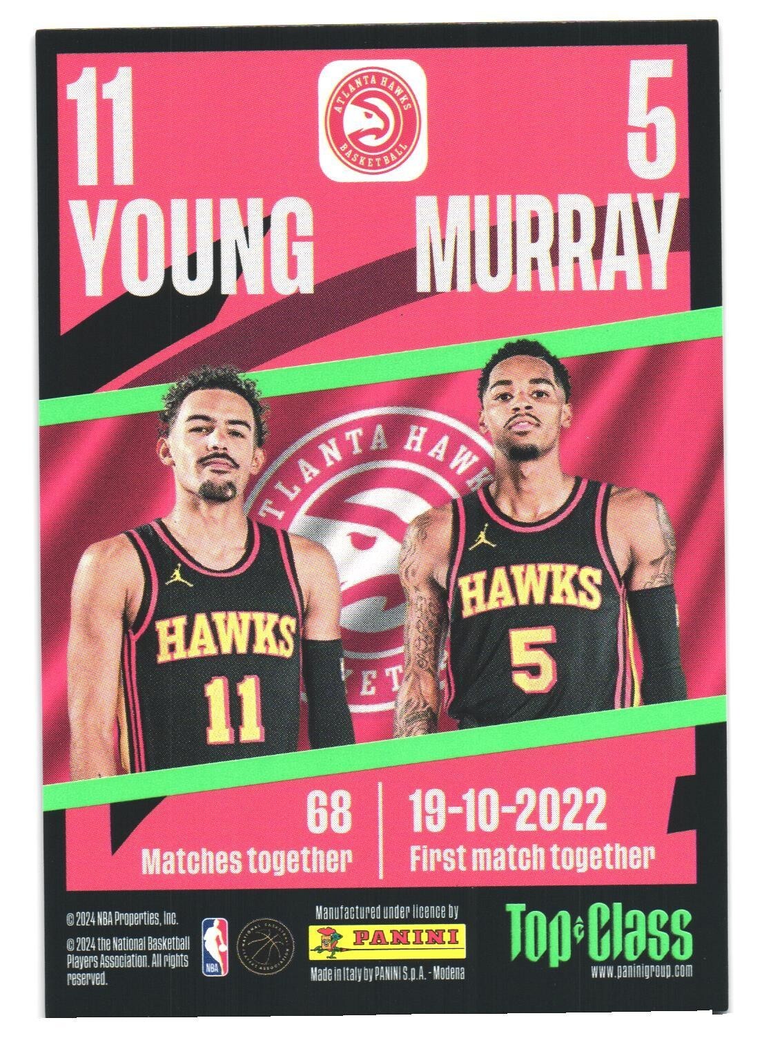 2023-24 Panini NBA Top Class Atlanta Hawks Synergy Trae Young Murray ...