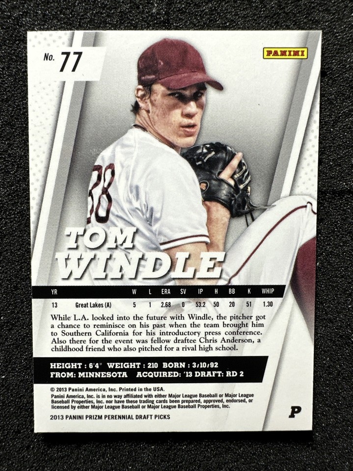 TOM WINDLE #77 2013 Panini Prizm Perennial Draft Picks Prospect QTY | eBay