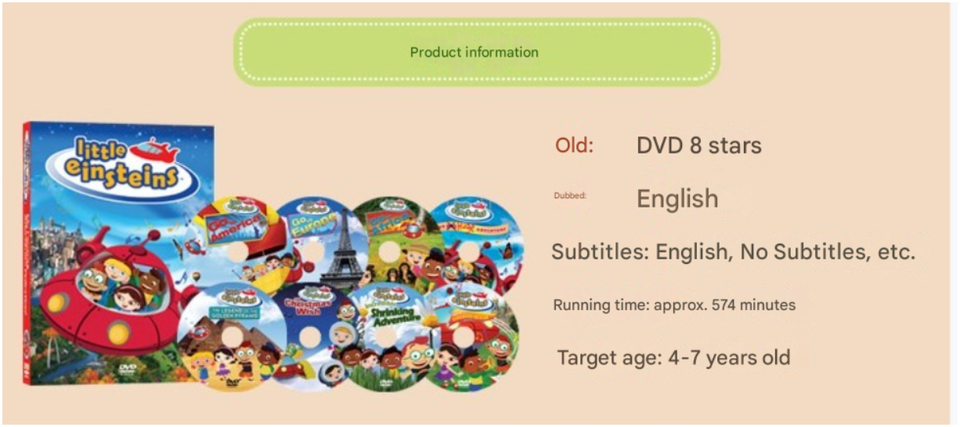 Little Einsteins Adventures Collection English 8 DVD Set Kid Learning ...