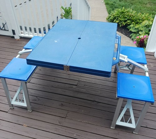 Suitcase Folding Handy Picnic Table & Chair Set by Milwaukee Stamping ...