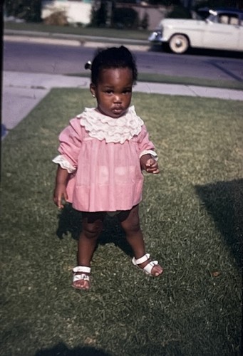 Vintage Photo Slide 1969 Baby Girl Pink Dress | eBay