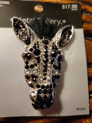 Zebra Brooch Rhinestone Pin Gorgeous | eBay