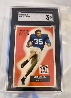 1955 Bowman - #8 Alan Ameche (RC) Baltimore Colts Vintage | eBay