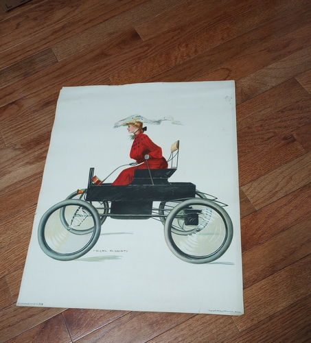 F Earl Christy ' Automobile Girl 726' Antique 16" X 20" Print -Copy ...