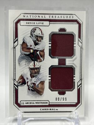 2019 National Treasures Bryce Love JJ Arcega-Whiteside Dual Patch /99 ...
