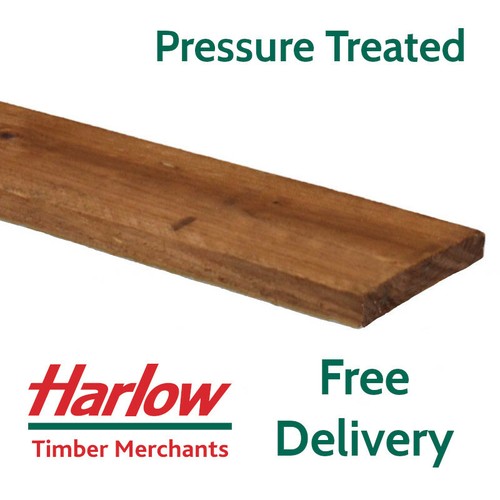 Gravel Boards 22x150mm Brown Pressure Treated Timber 6x1 Inch Fencing ...