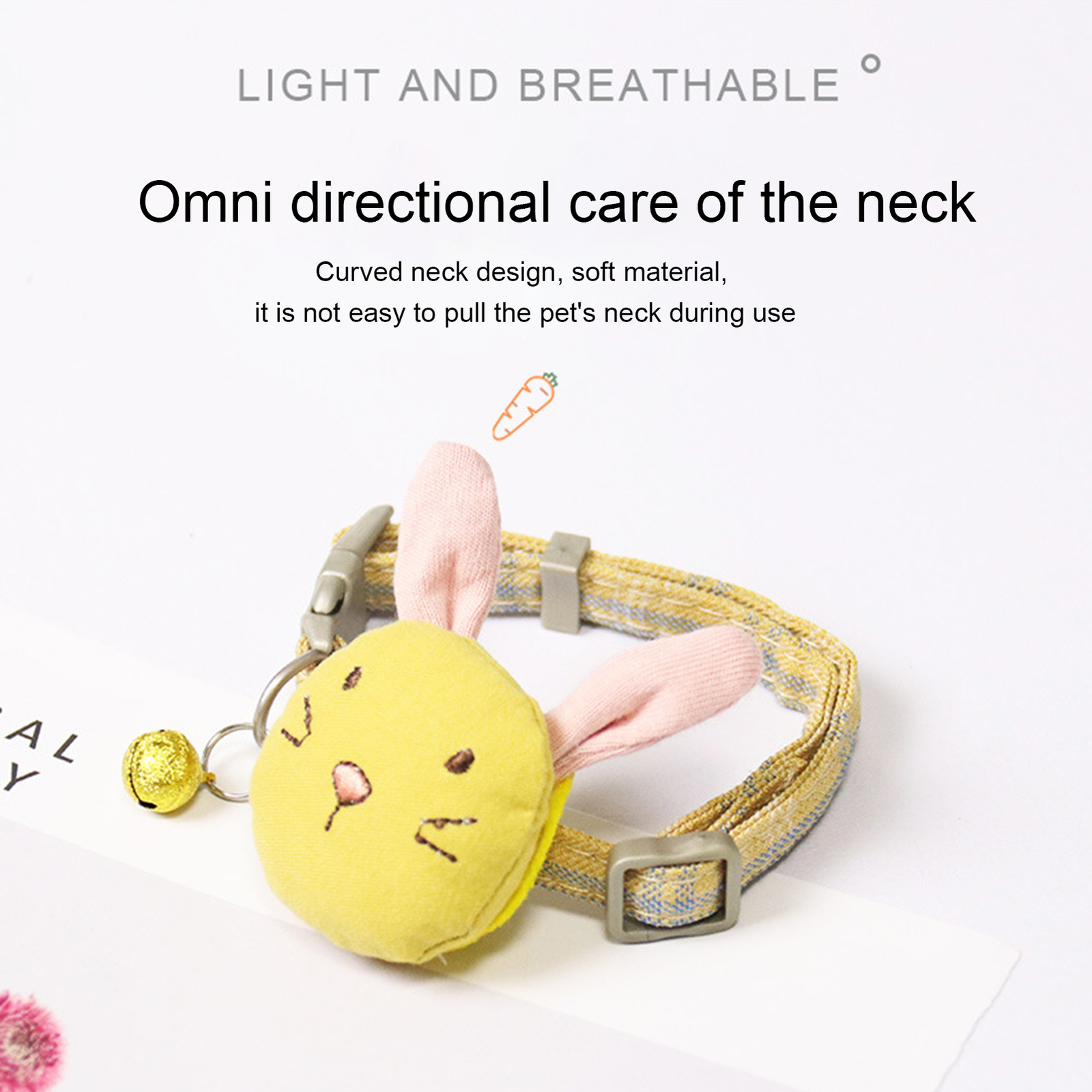Cute Rabbit Collar Checkered Strap Photo Props Rabbit Ornament Pet Neck ...