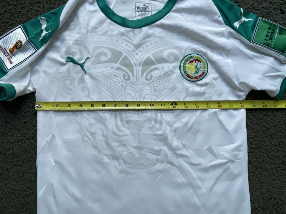 PUMA Senegal 2018 World Cup Jersey Small Shirt Kit White FIFA | eBay