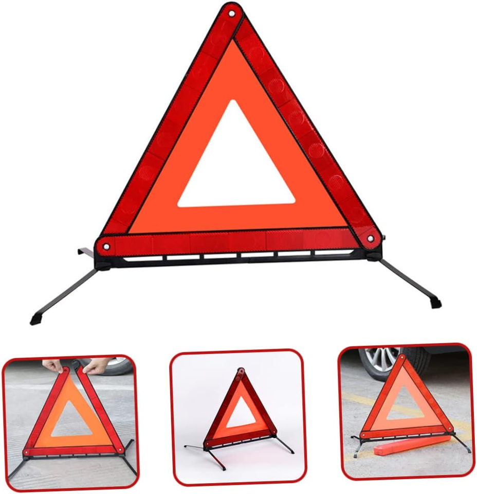 Warning Sign Tripod Foldable Reflective Triangle for Emergency Use Road ...