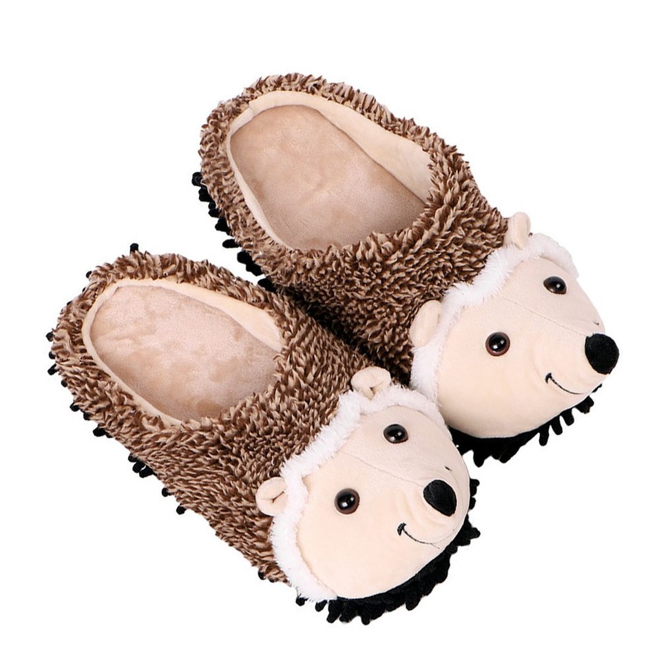 1 Pair Cartoon Hedgehog Slippers Winter Indoor Slippers Plush Slippers ...