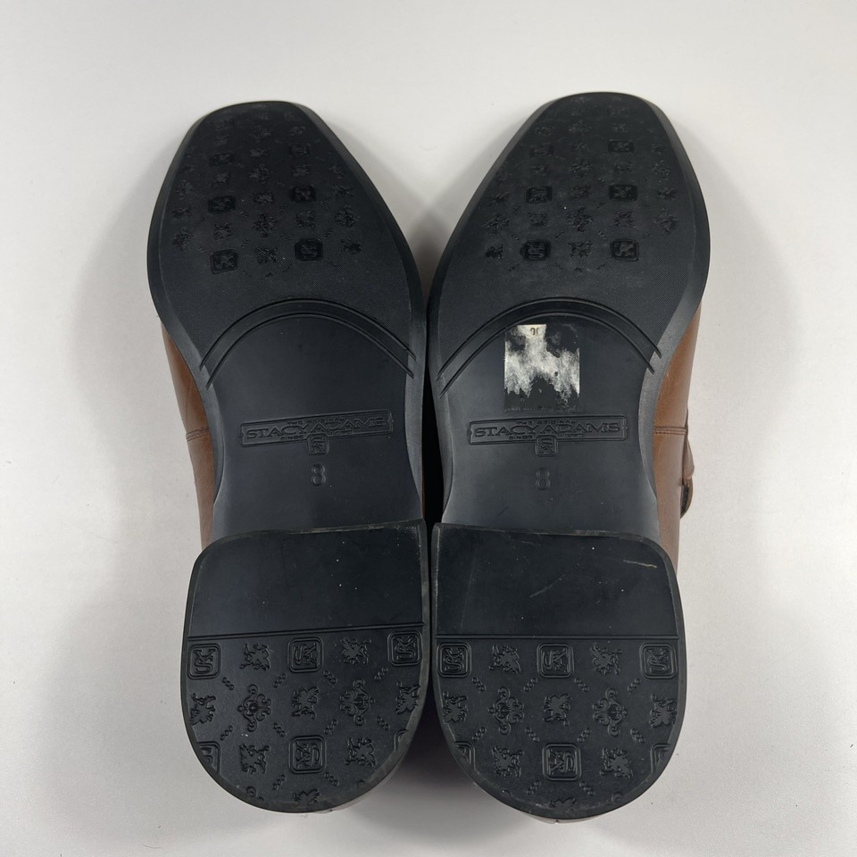 Stacy Adams Men's Loafer Shoes Size 8M Cognac Slip-Ons Square Toe | eBay