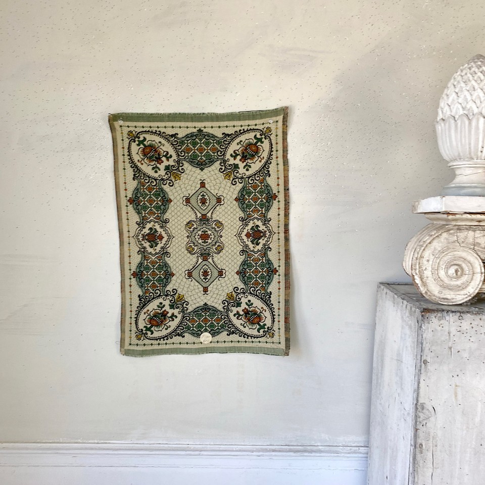 1926 French Jacquard fabric sample UNUSED vintage upholstery tapestry ...
