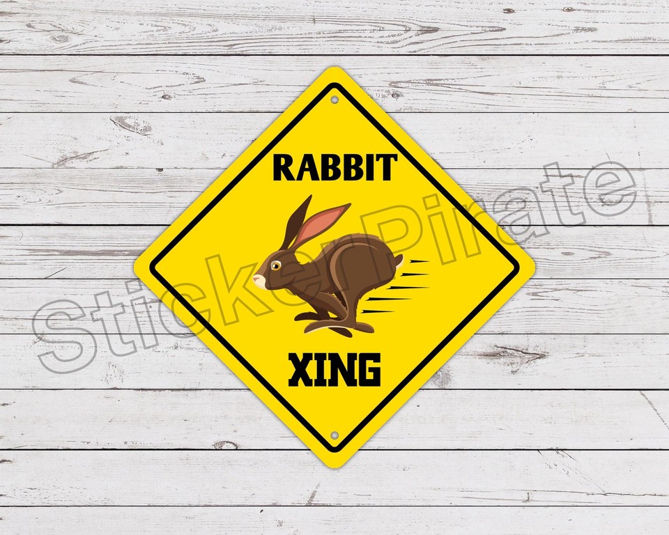 *Aluminum* Rabbit Crossing Funny Metal Novelty Sign 12"x12" | eBay