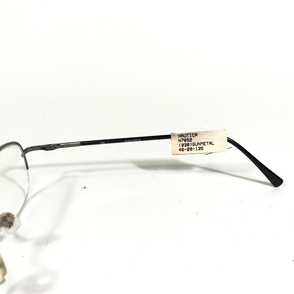 Nautica Eyeglasses Frames N7052 030 Black Gray Round Half Rim 46-20-135 ...