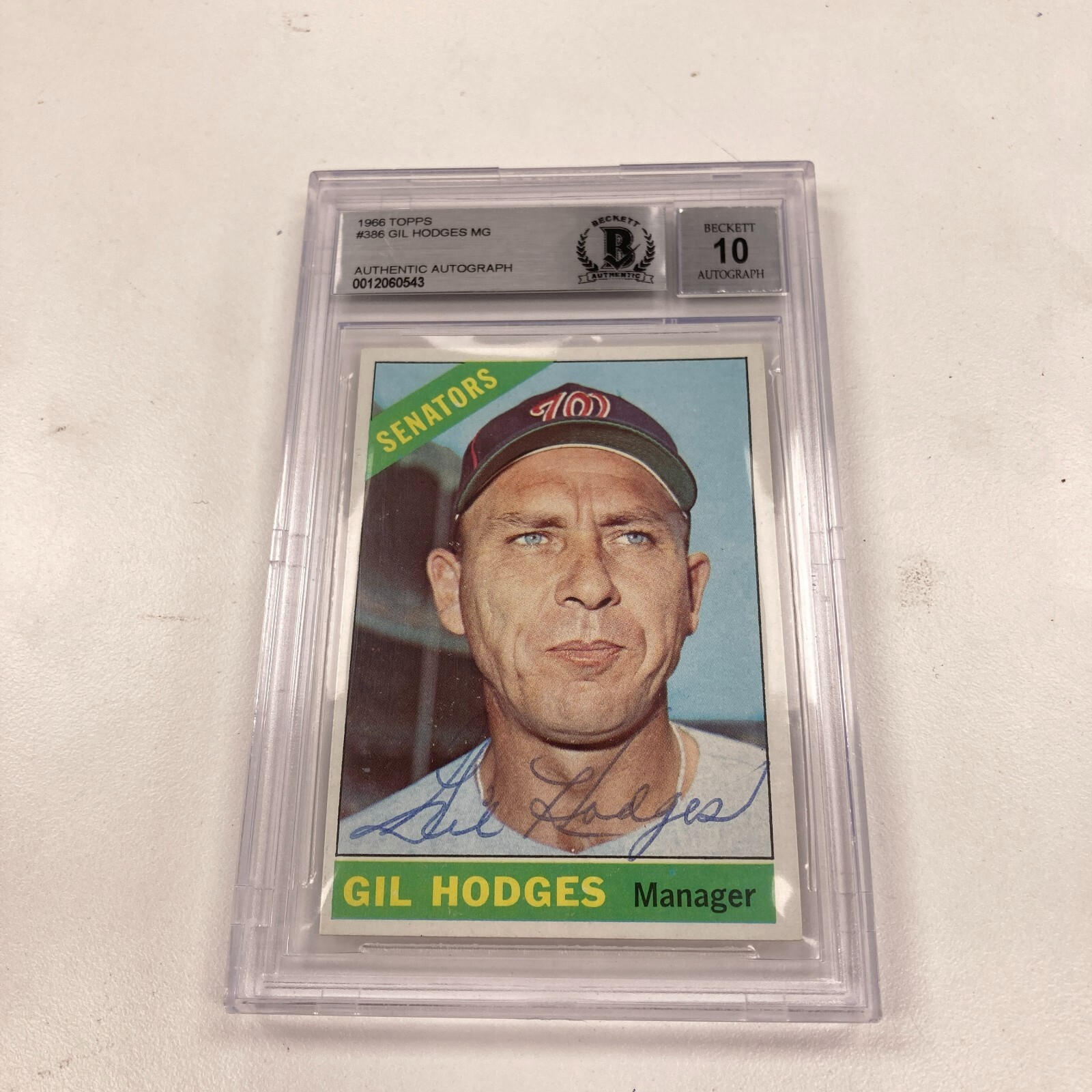 1966 Topps Gil Hodges Signed Autographed Baseball Card BGS Beckett ...