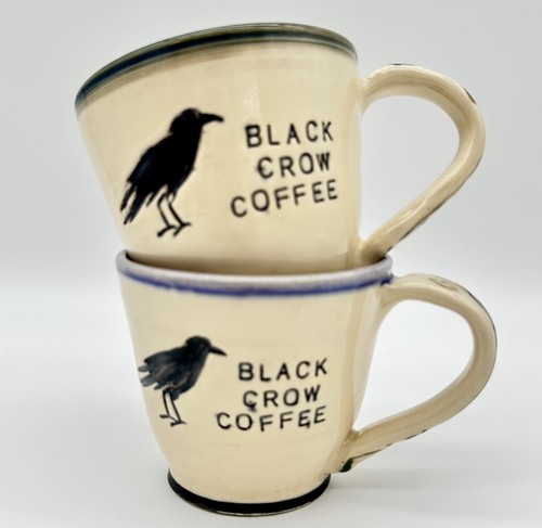 Handcrafted Pottery Coffee Mug Old Crow Coffee Signed | eBay