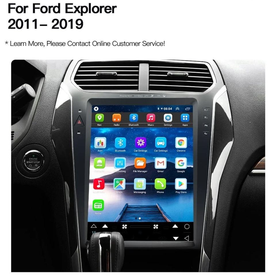 12.1" Tesla Style Car Radio Stereo For Ford Explorer 2011-2019 Android ...