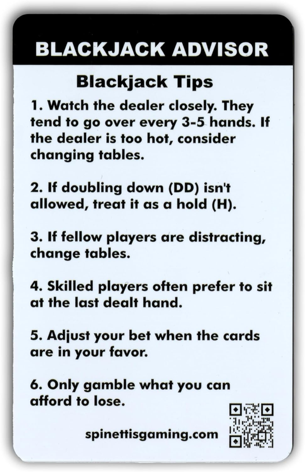 Basic Strategy Card for Blackjack | eBay