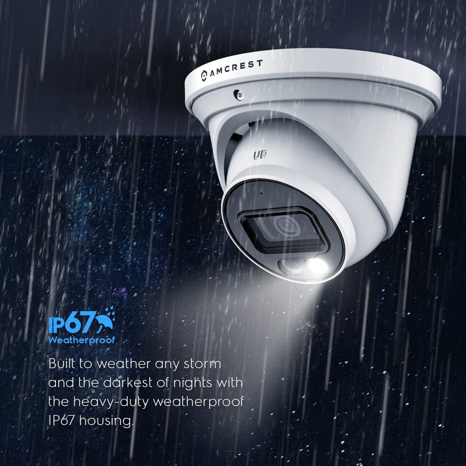 Amcrest 4K POE AI IP Security Camera 8MP Turret Color Night Vision ...