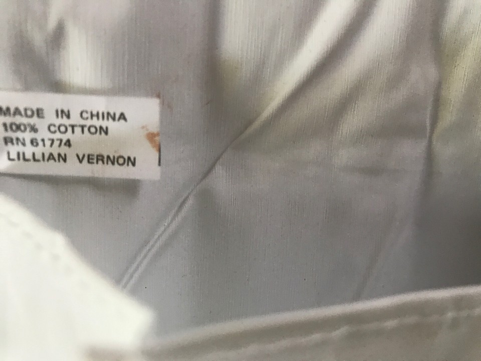 VINTAGE Lillian Vernon Cotton Fabric Floral Recipe Sticker Bill Coupon ...