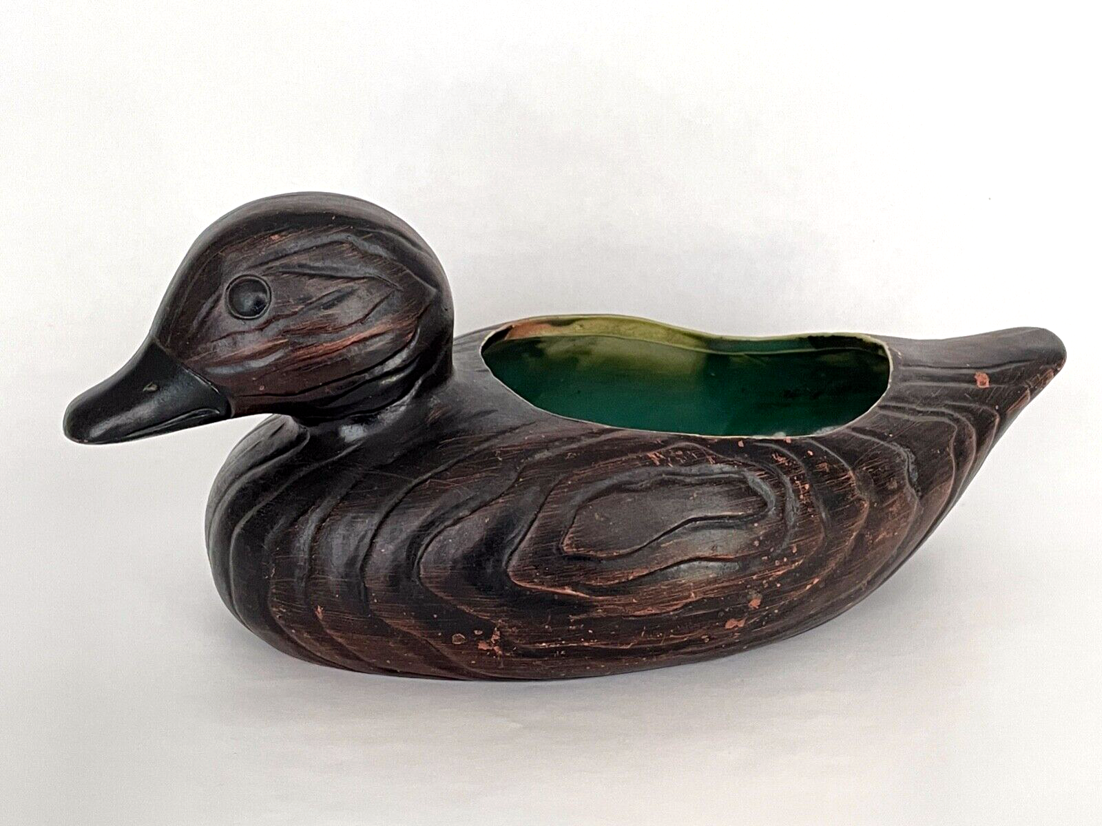 Vintage Duck Ceramic Pottery Planter Wood Grain Design Mid-Century 9.5 ...