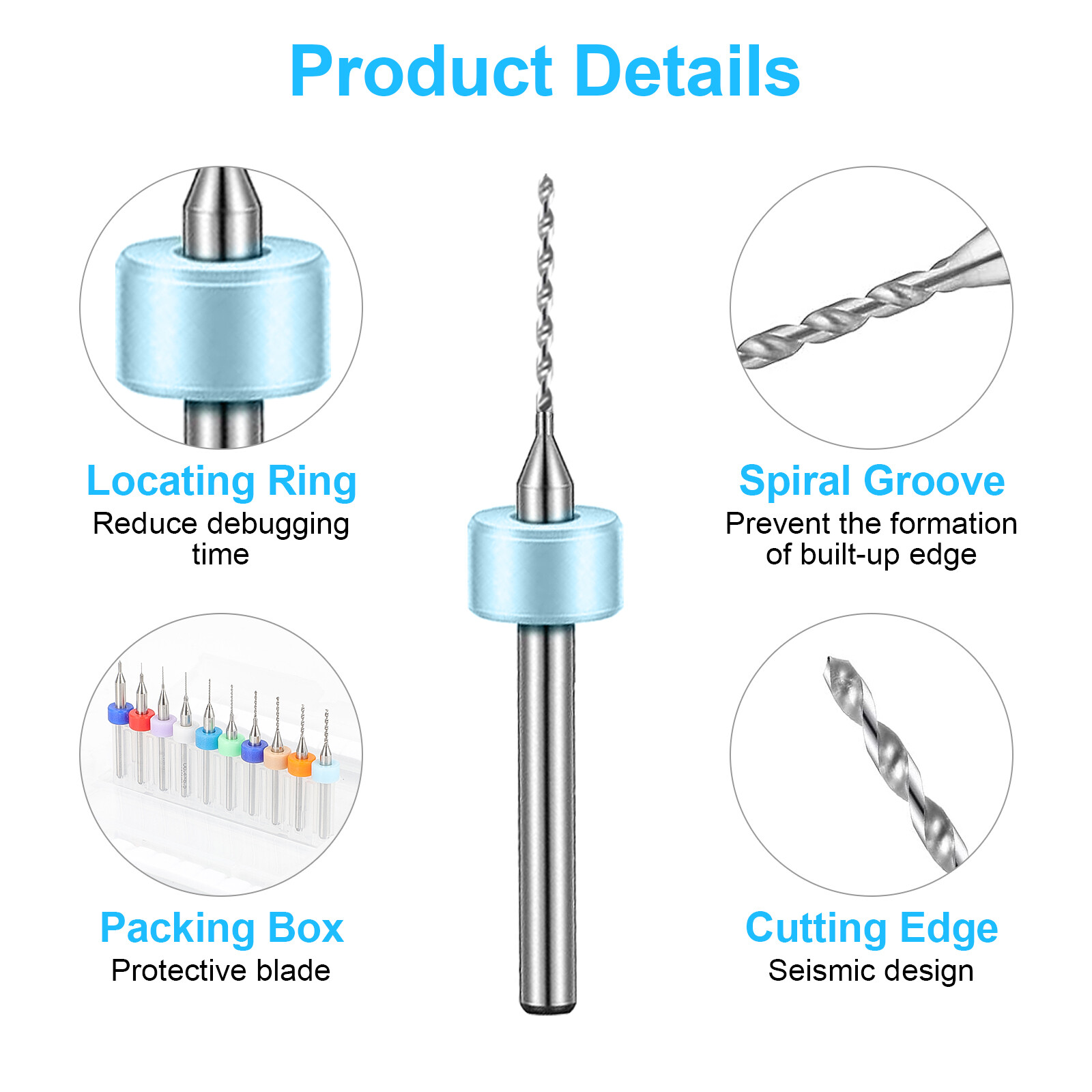 50PCS Carbide Micro Drill Bits Set 0.1-1.0mm PCB Driiling Bit for CNC ...