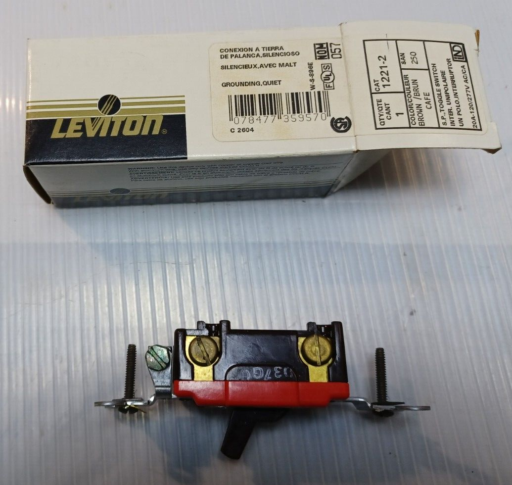 Leviton Toggle Switch 1221-2 12212 20a 20 a Amp 120/277 VAC 250 San for ...