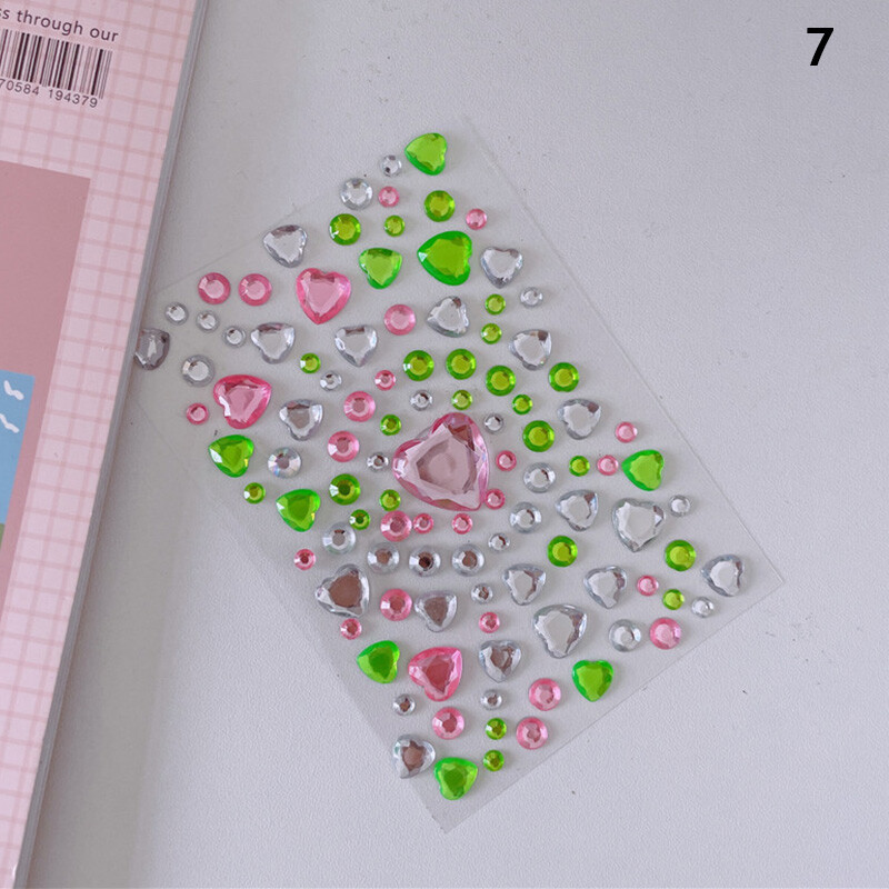1 Sheet Acrylic Heart Shape 3D Sticker Handbook Decor Photo Album ...