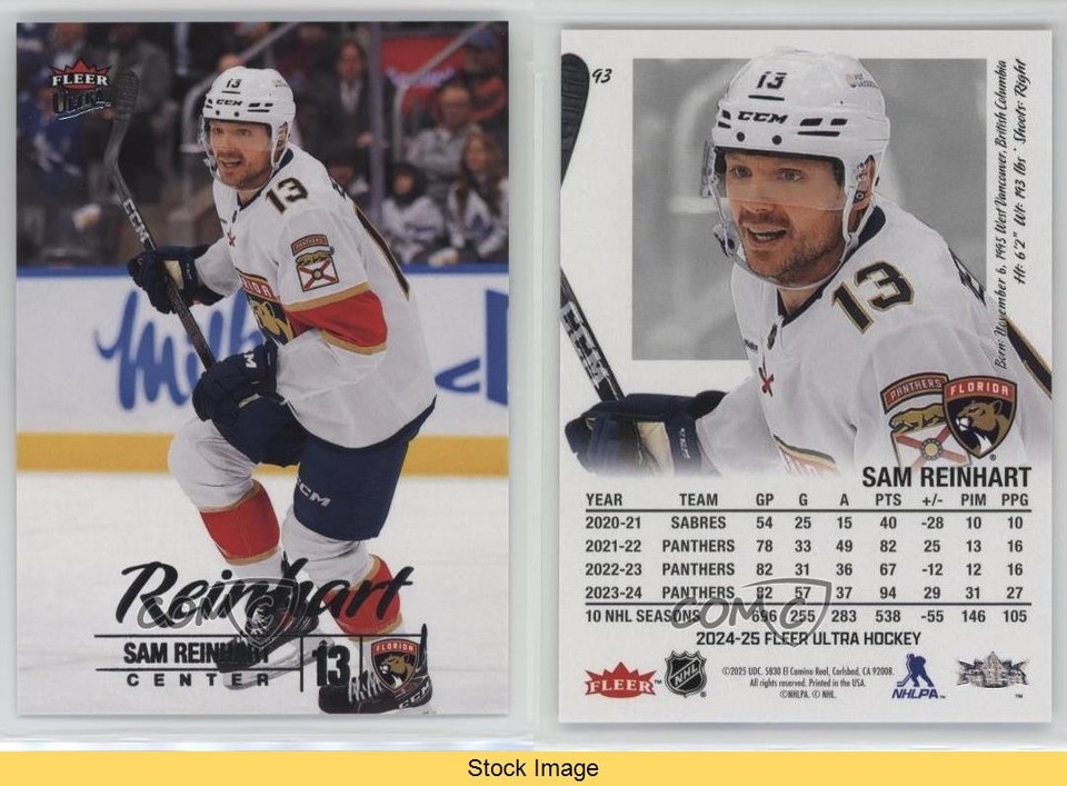 2024-25 Upper Deck Fleer Ultra Silver Foil Sam Reinhart #93 READ x9t | eBay