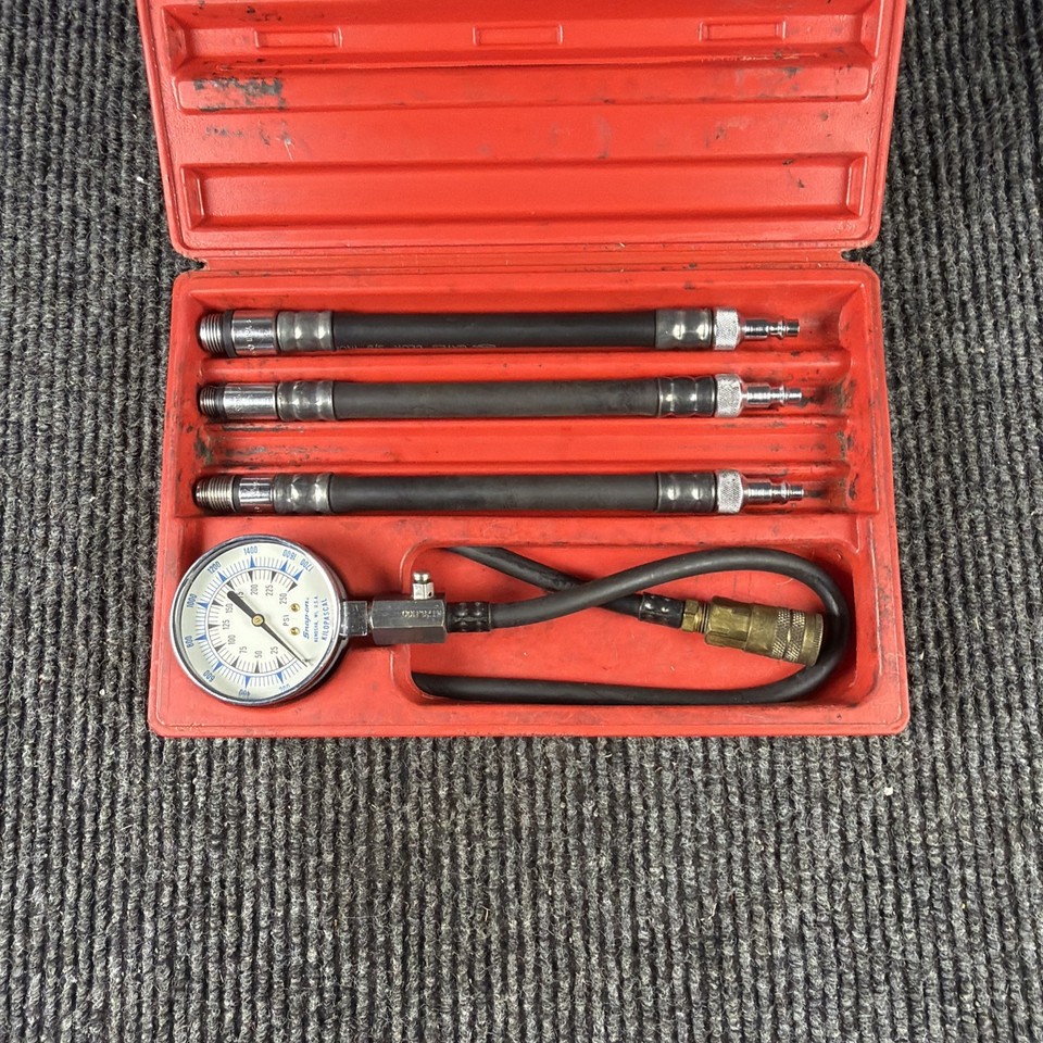 Snap-on Tools USA MT308KB Compression Tester Gauge & 3 Hose Set, Red ...
