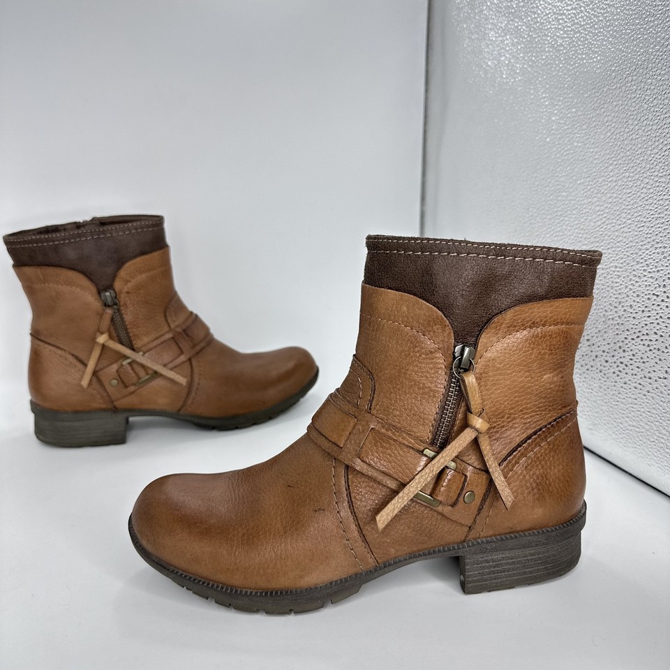 Clarks Riddle Avant Ankle Boot Womens Size 9 Medium Brown Leather Zip ...