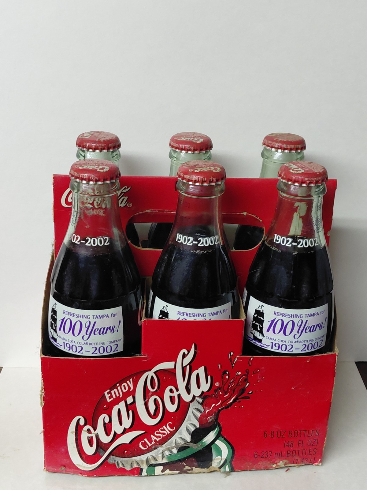 2002 Coke 6pk Glass Bottle 100years Tampa | eBay