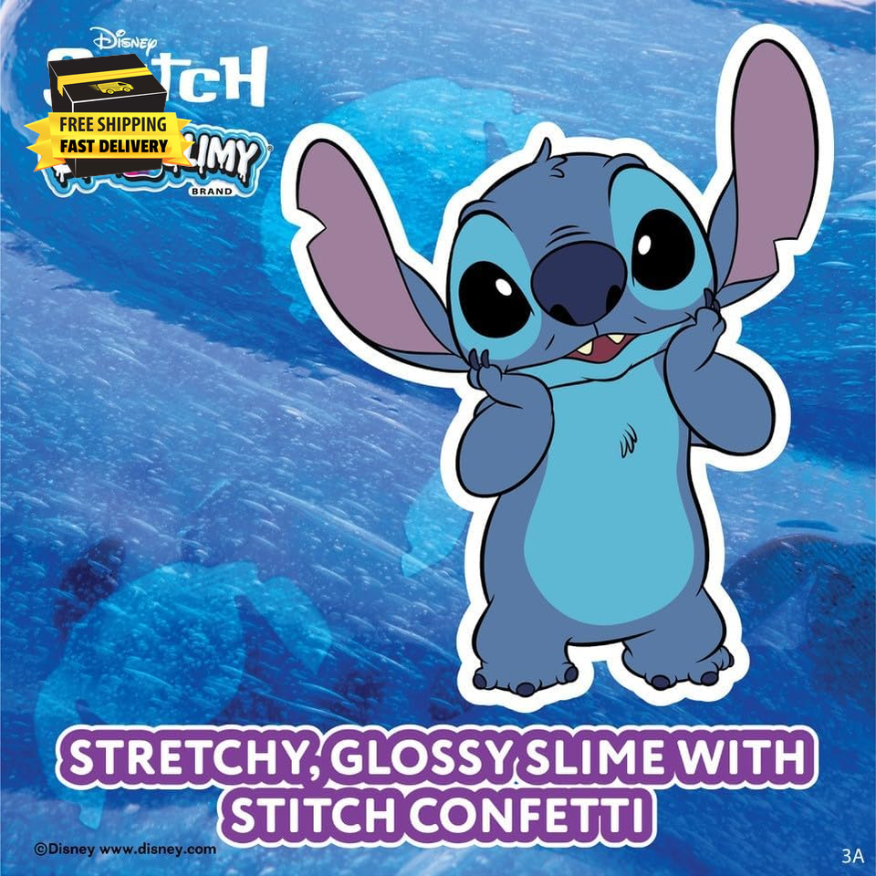 Cra-Z-Slimy Stitch Slime Toy- Glossy, Stretchy, Super Soft, Smooth Blue ...