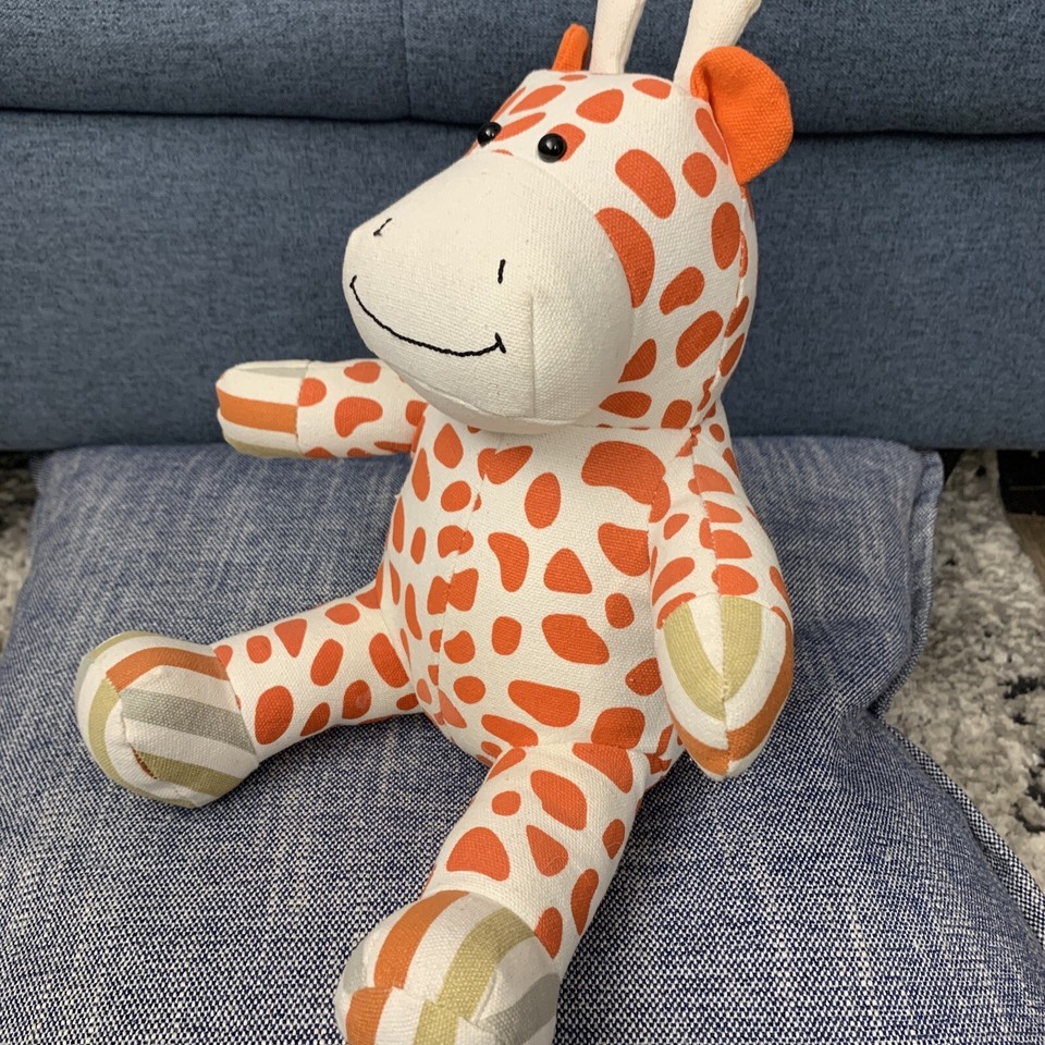 Circo GIRAFFE Cute 2008 Target Plush 11” Orange Spots Stripes Canvas ...