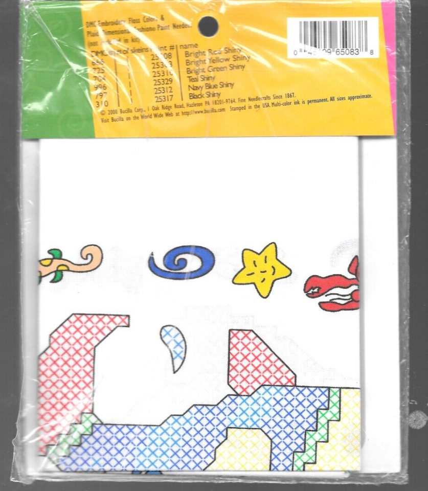 Let's Stitch Fish Multi-Color Stamped Cross Stitch 6 Count | eBay