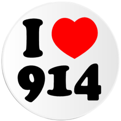 I Love 914 - 3 Pack Circle Stickers 3 Inch - Area Code Yonkers New York ...