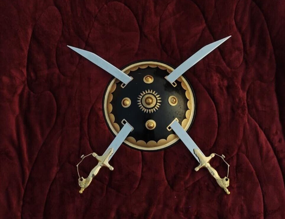 Talwar And Dhal Clipart Sword Shield Hand Drawn Vector Illustrations