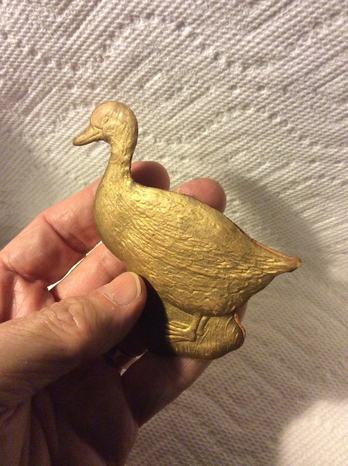 ANTIQUE GOLD DRESDEN DUCK CHRISTMAS ORNAMENT | eBay