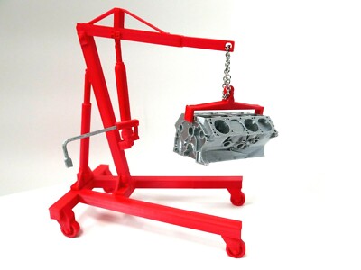 Engine Hoist and Block Model Prop Kit 1/10 Scale Shop Garage Dollhouse ...