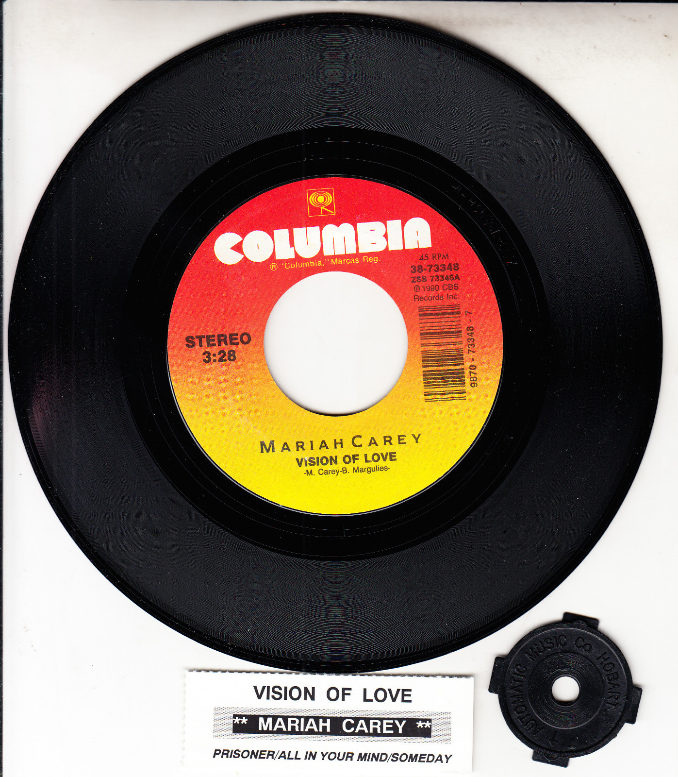 MARIAH CAREY Vision Of Love 7" 45 rpm EP vinyl record RARE + jukebox ...