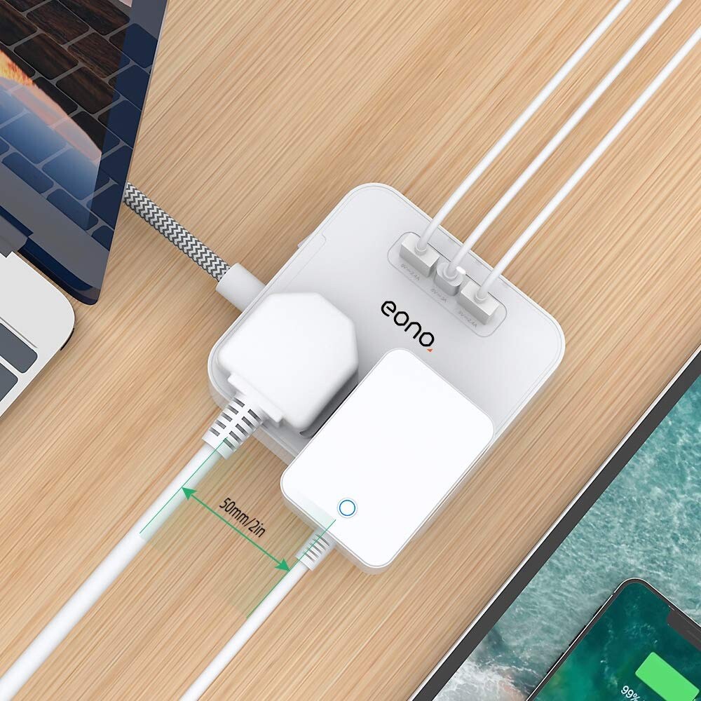 Extension Cable Lead with USB C,Power strips with 2 Way Outlets 3 USB ...