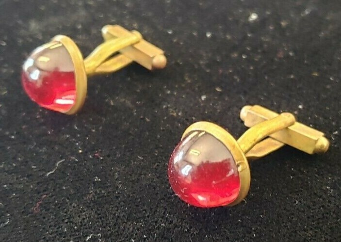 Swank Ruby colored crystal bullet back style cuff lin… - Gem