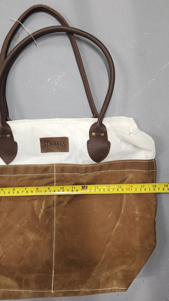 Sea Bags Tan Chebeague Medium Large Zipper Top Tote Purse Leather ...