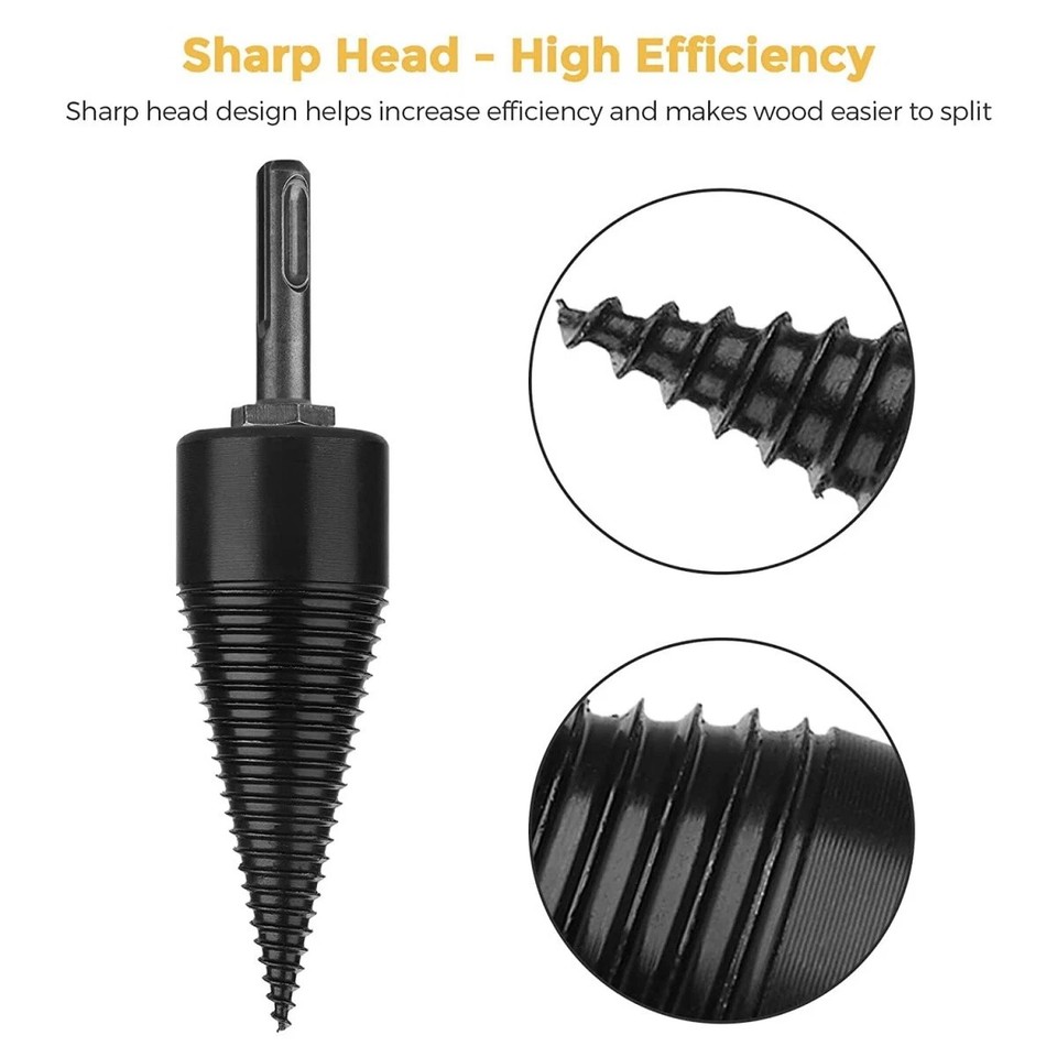 6PCS Wood Splitter Screw Cone Driver High Speed Twist Firewood Drill ...