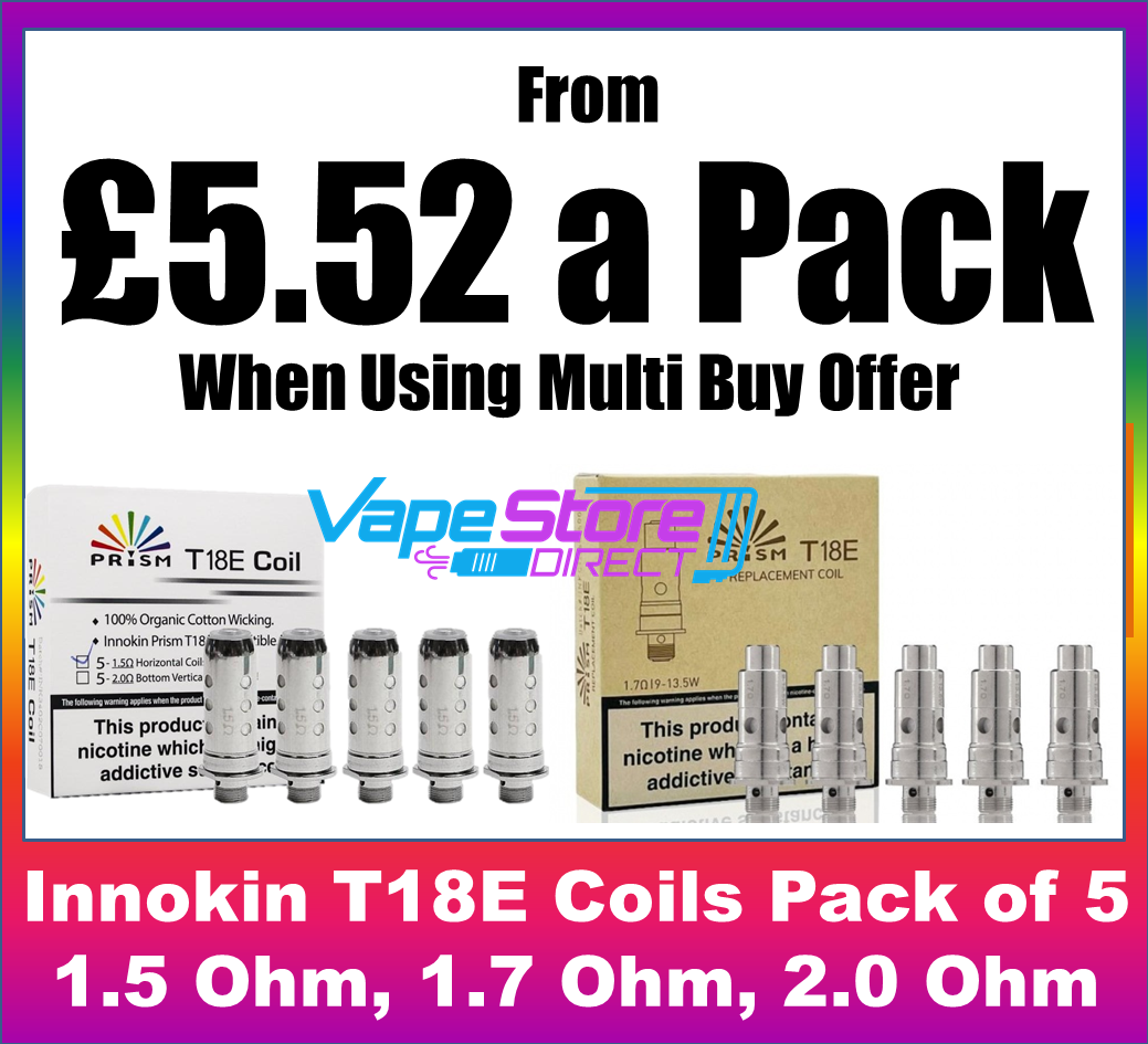 Innokin | T18 E ( T18E ) & T22 E Coils | 1.5, 1.6, 1.7 Ohm | Pack of 5🔥 ...