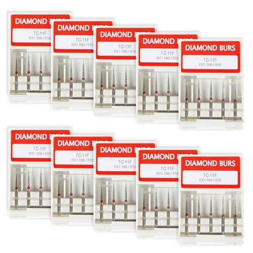 50pcs Dental Diamond Burs Burr FG 1.6mm Tips TC-11F for High Speed ...