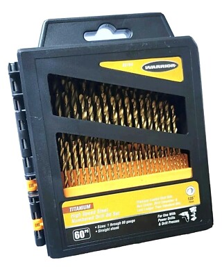 Titanium Coated High-Speed Steel Numbered Drill Bit Set, 60-Piece | eBay